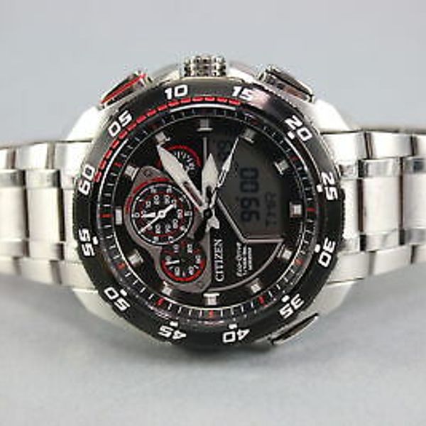 Citizen Eco-Drive U706-S097363 Men's ALL Stainless Steel Analog/Digital ...