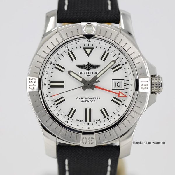 FS: Breitling Avenger 43 GMT White Dial Deployant Buckle A32397 ...