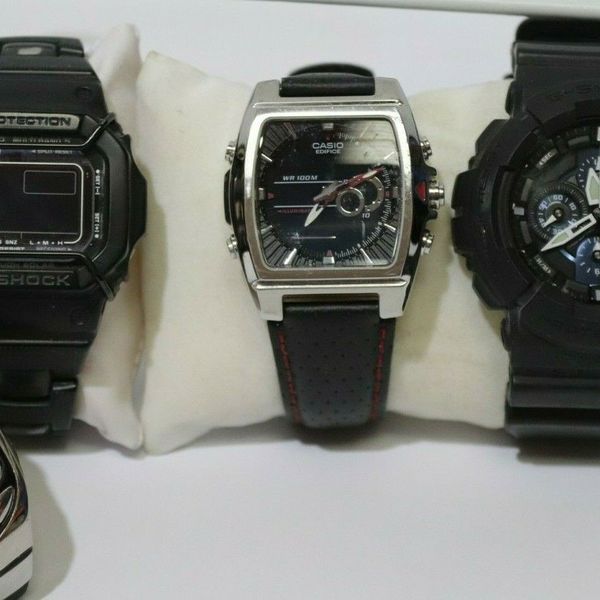 4 Pc CASIO Job Lot G Shock Solar Power, Edifice, Data Bank Watches ...
