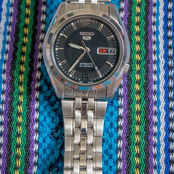 Seiko SNK393K1 - Seiko 5 Men's Automatic Wrist Watch - Stainless Steel ...