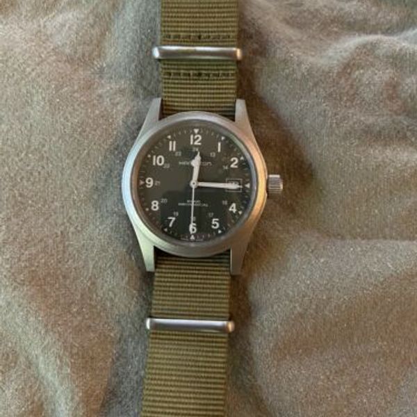 Hamilton Khaki Field Mechanical Green Dial Excellent Condition 38mm ...