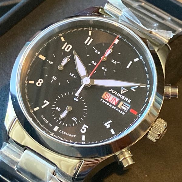 FS/ Junkers Aviator Cockpit Pilot Chronograph watch, Black (IWC style ...