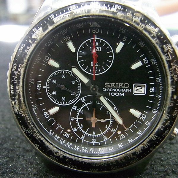 All Original Vintage SEIKO Man's Chronograph 100M Diver Watch ...