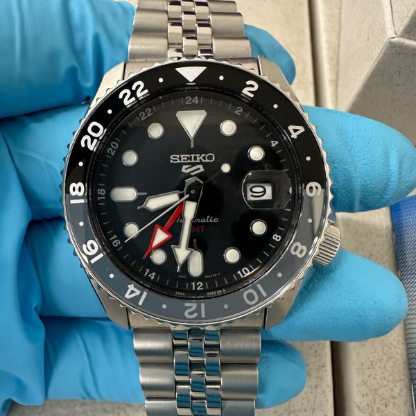 Seiko 5 Sports GMT SSK001 Black Dial Stainless Steel Automatic SSK001K1 ...