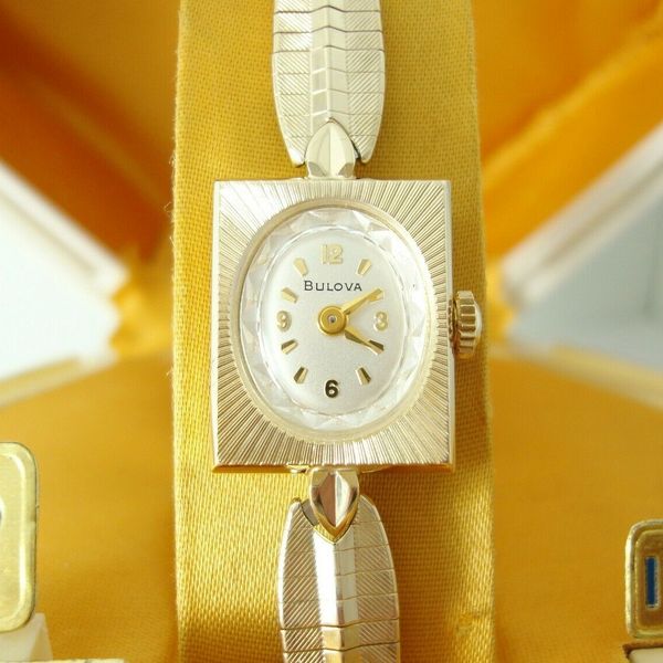 Vintage Bulova Goddess of Time 14K Lady's Watch, Serviced, Original ...