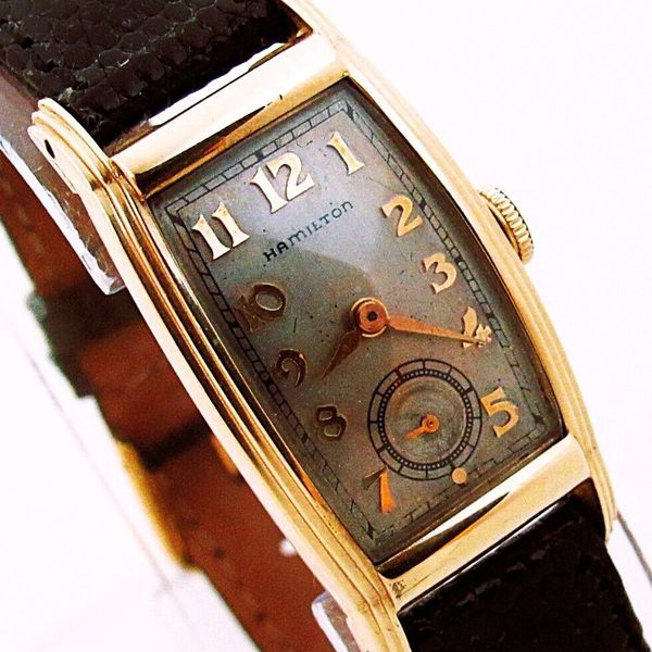 1939 Hamilton "FOSTER" Model Fancy 14K Solid Gold Men Wristwatch, Great ...