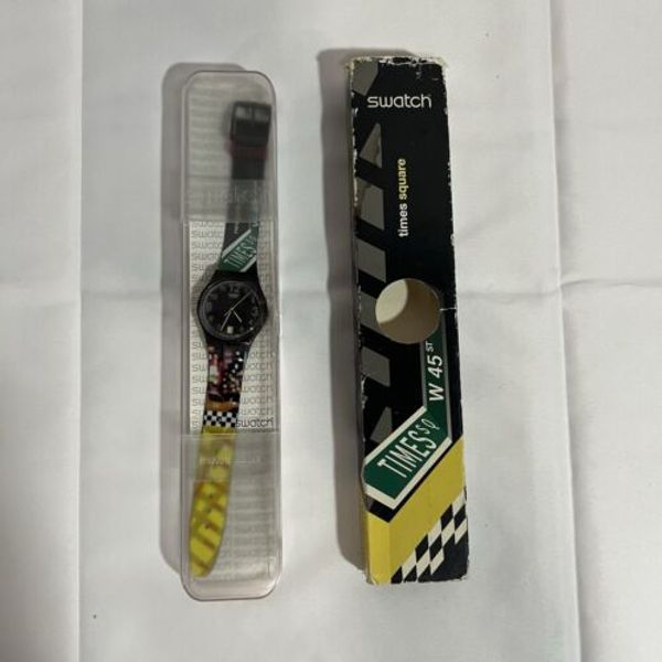 SIGN OF THE TIMES! Swatch Watch NY TIMES SQUARE with SLEEVE ...