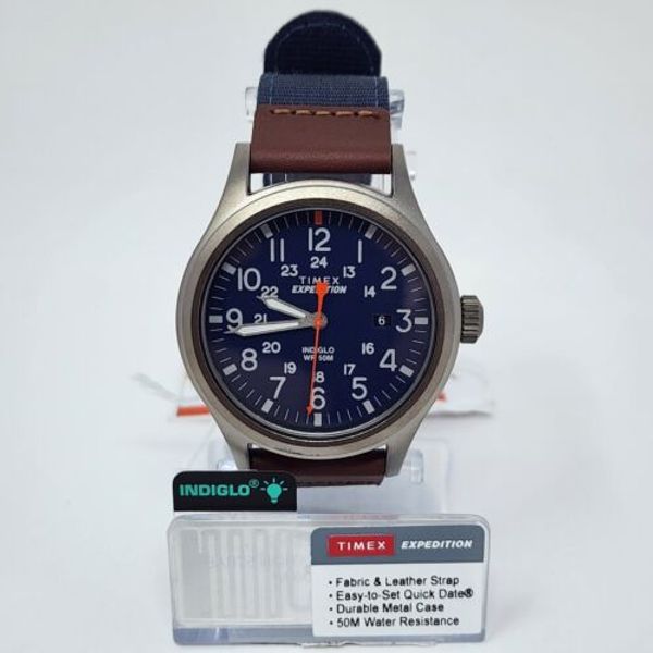 Timex TW4B14100, Men's "Expedition" Blue Fabric Watch, Scout, Indiglo, Date | WatchCharts ...
