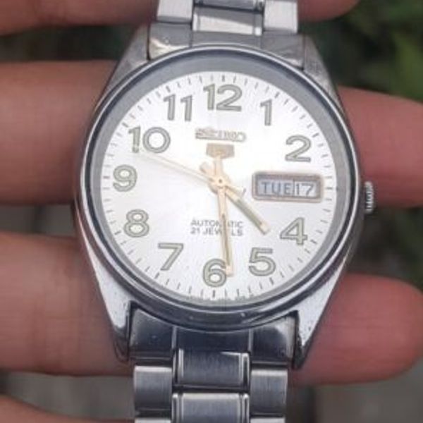 Seiko 5 Automatic 21 Jewels Vintage Watch White Dial From Japan ...