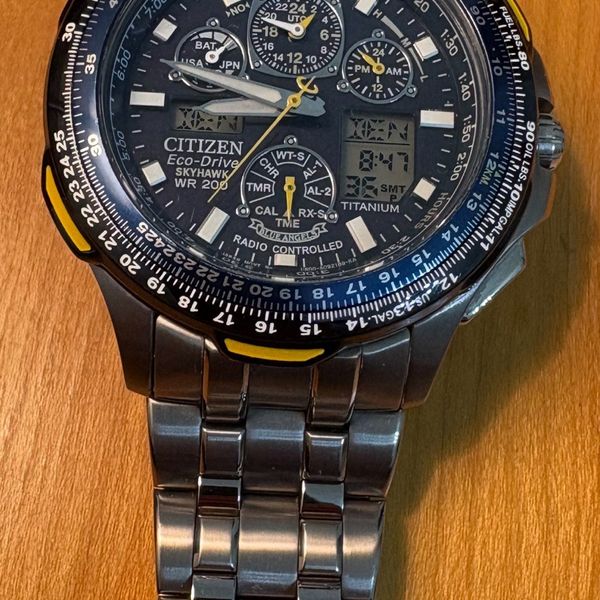 Citizen Eco-Drive Skyhawk Men's Chronograph WR-200 WR 200 Pilot Watch ...