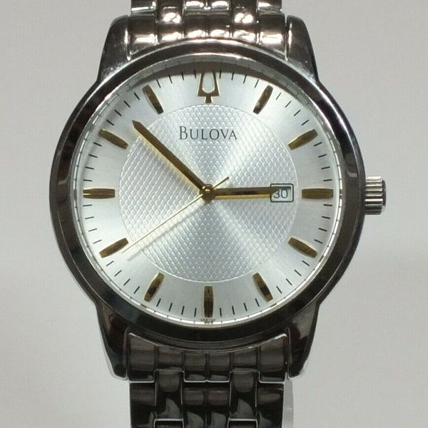Bulova C837591 Stainless Steel Men's Quartz Watch Date New Battery ...