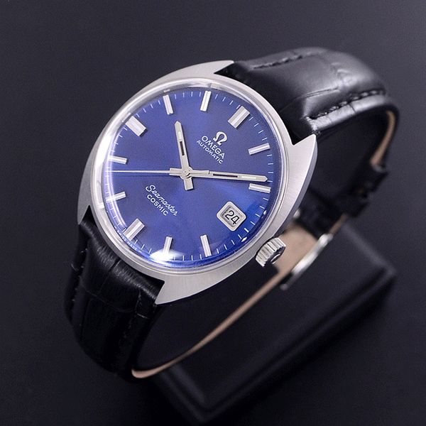 VINTAGE OMEGA SEAMASTER COSMIC AUTOMATIC BLUE DIAL DATE DRESS MEN'S ...