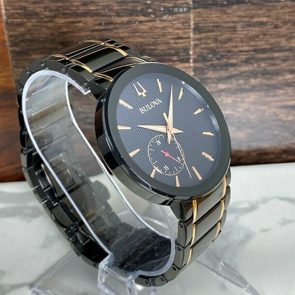 Bulova Men's Latin Grammys Special Edition Black Rose Gold Modern Watch ...