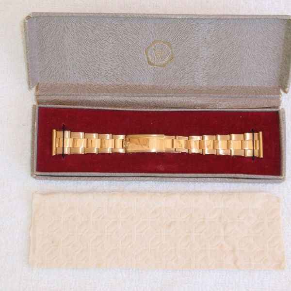 FS: EARLY Rolex WAB-England Solid 9k Gold 19mm Straight Ends Stretch ...