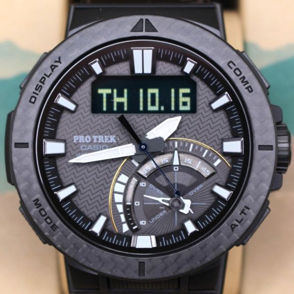 CASIO PRO TREK PRW-73XT-1JF Angler Line Radio Solar Black Men's Watch ...