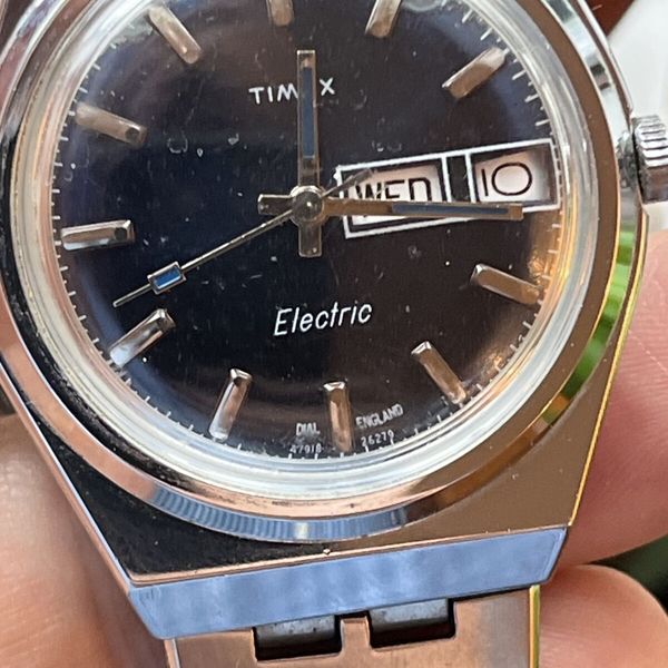 1979 Retro Men's TIMEX Racer Electric Midnight Blue Day Date Dial Made ...