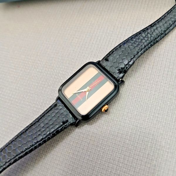 Vintage Gucci Womens Sherry Line Square Face Quartz Watch w Black ...