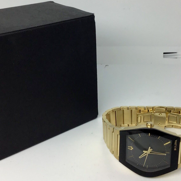 Bulova Gemini Modern Men's Quartz Gold Stainless Steel Band Watch 40mm ...