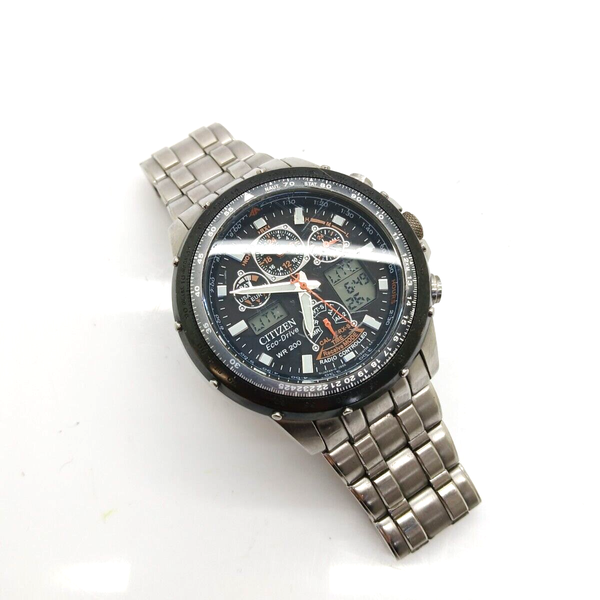 CITIZEN ECO DRIVE WR 200 SKYWALK ECO DRIVE MENS SILVER STAINLESS STEEL ...