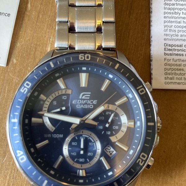casio edifice mens watch blue | WatchCharts Marketplace