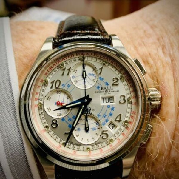 BALL TRAINMASTER PULSEMETER CHRONOGRAPH AUTOMATIC MEN'S WATCH CM1010D ...