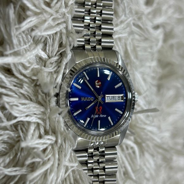 Rado Automatic Purple hourse Blue Dial Swiss Men’s watch | WatchCharts ...