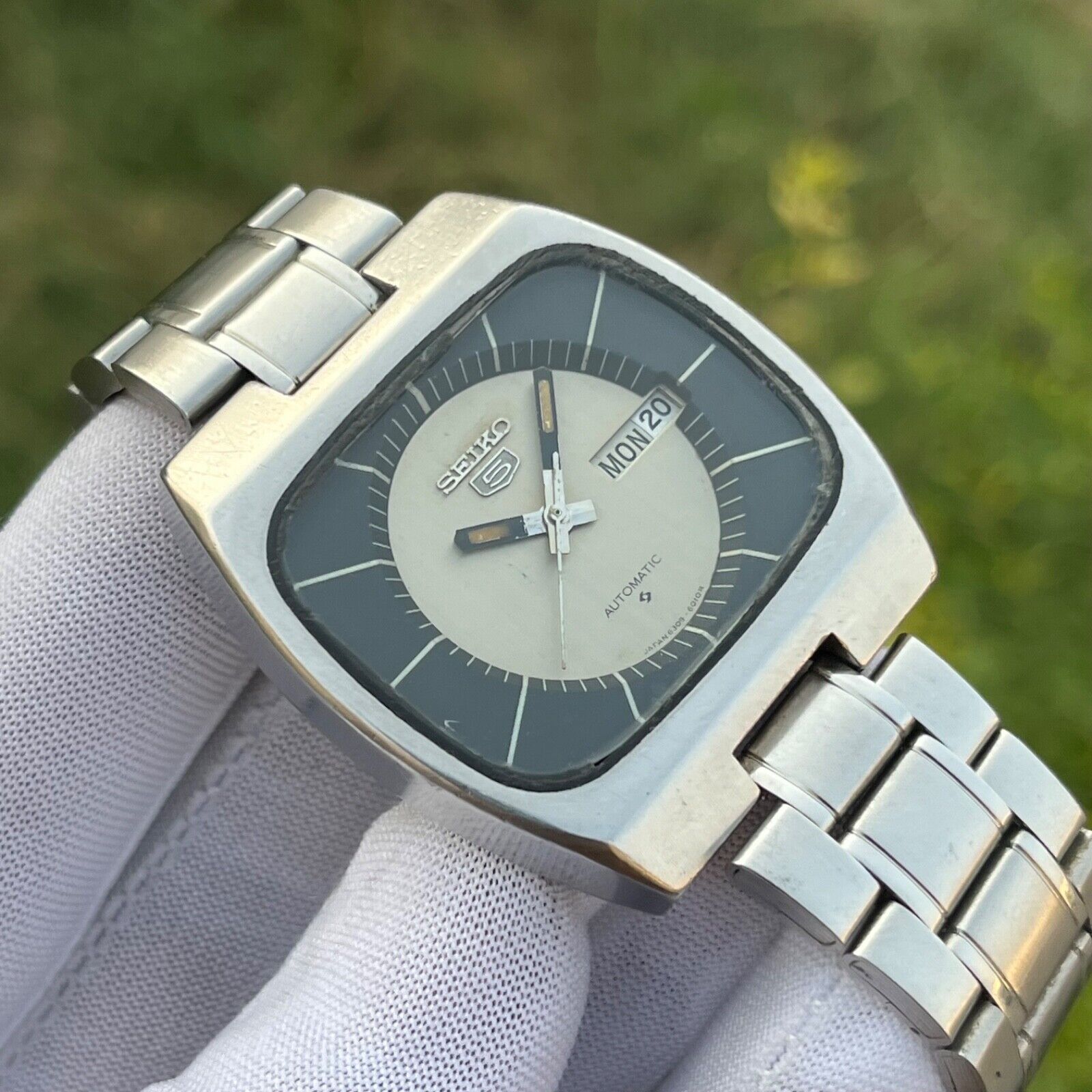 Vintage Seiko 5 Automatic Tv Shape Beautiful Dial Japan Men Watch 6309-5080 | WatchCharts ...