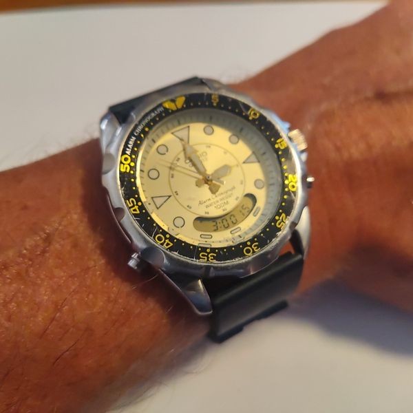 VTG Casio "Arnie/Smile" AD-520 Alarm Chronograph Watch Smiley Rare *NEW ...