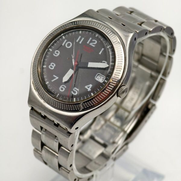 Vintage Swatch, Analog, Day-Date Quartz Watch Two-Tones, Black Dial ...