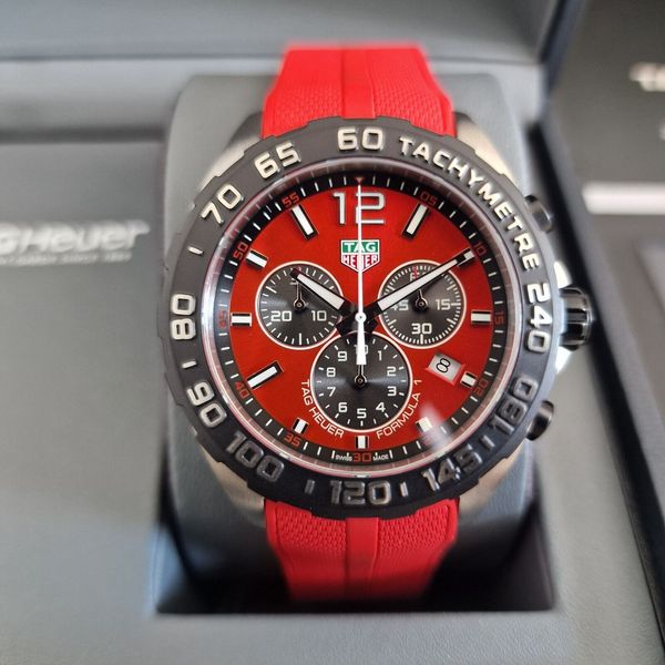 TAG Heuer Formula 1 Quartz Chronograph Watch CAZ101AN.FT8055 Red Dial ...