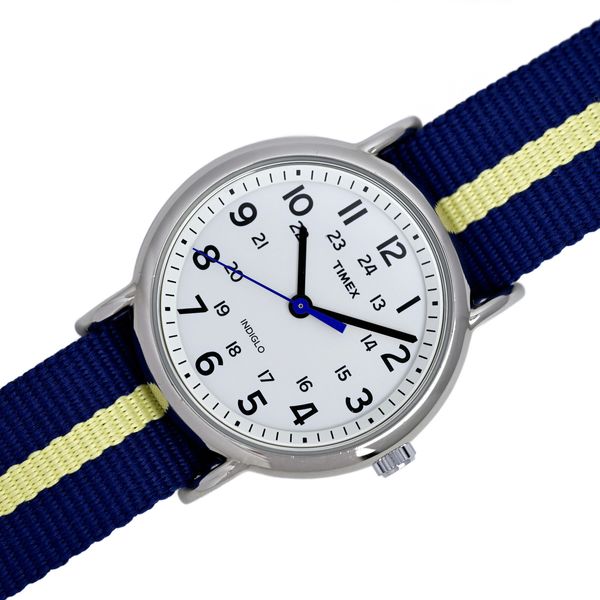 Timex Indiglo White Military Style Dial Men's Blue NATO Strap Quartz ...