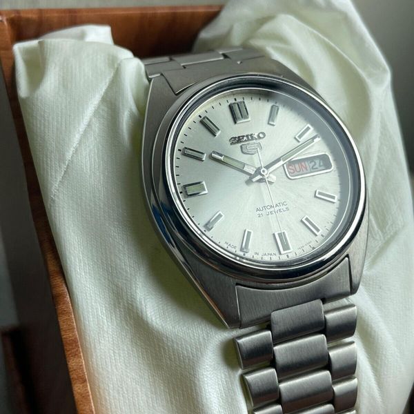Vintage Seiko 5 Automatic Silver Dial Mens Watch 7S26 Day/Date 21 Jewels Working | WatchCharts ...