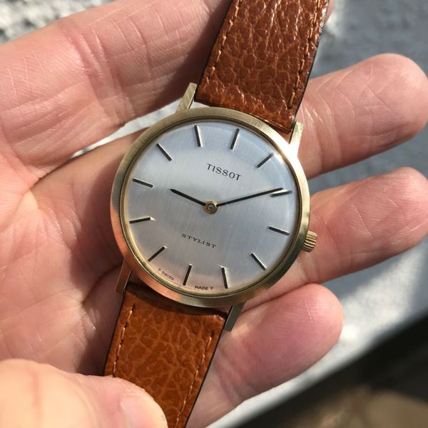 Beautiful vintage 1970's 9ct gold Tissot Stylist 17J cal 791 calatrava ...