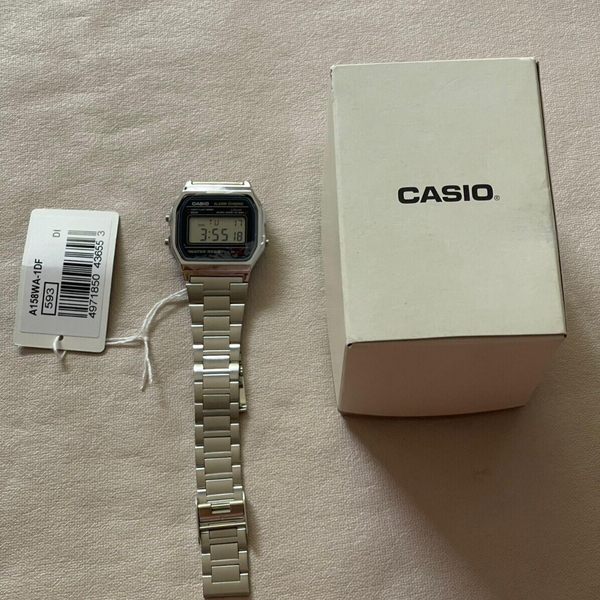 Casio Menâ s A158WA-1DF Unisex Watch with Stainless Steel Band *A-GRADE* | WatchCharts Marketplace