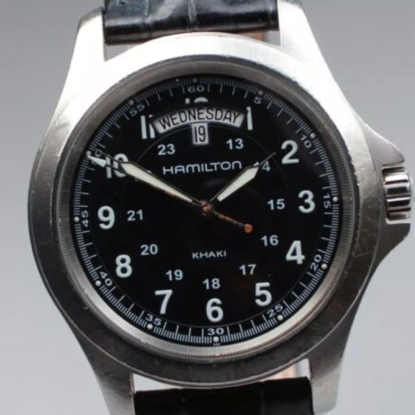 [Exc+5] Hamilton Khaki H644610 Black Dial Men's Watch QZ From JAPAN | WatchCharts Marketplace
