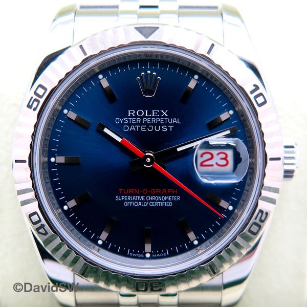 FS: Rolex 116264 DATEJUST TURN O GRAPH BLUE DIAL-JUBILEE BRACELET-D ...