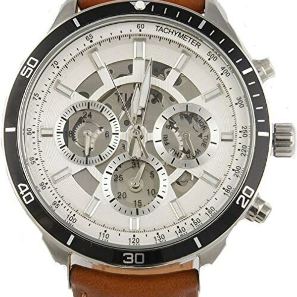 NON-WORKING Timex Men's Tachymeter Chronograph Brown Strap Watch ...