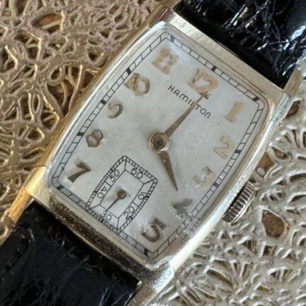 Hamilton solid 14k vintage gold menâ s watch | WatchCharts Marketplace
