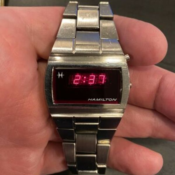 Hamilton QED Digital Wrist Watch Stainless Works! | WatchCharts Marketplace