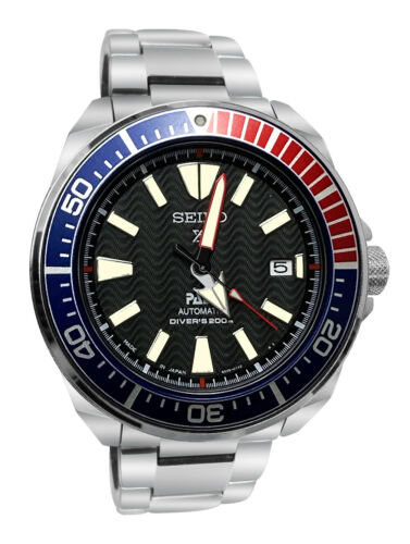 Seiko Prospex Padi Automatic Divers SRPF09 Black Day Date Silver Steel ...