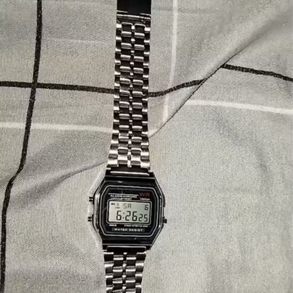 CASIO A156 Alternative Silver Metallic Stainless Steel LED Digital ...