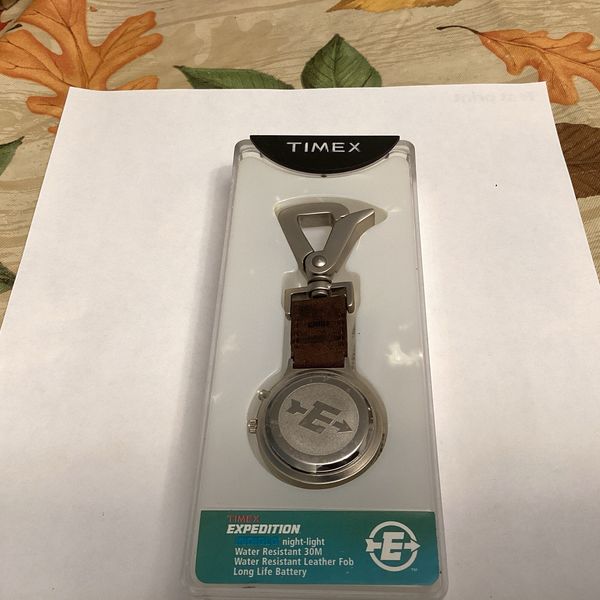 New In Box W Papers Timex Expedition Indiglo Pocket Watch Silver Tone ...