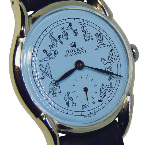 Vintage ROLEX Marconi Kamasutra Tiffany Blue dial fancy spider lug wind ...