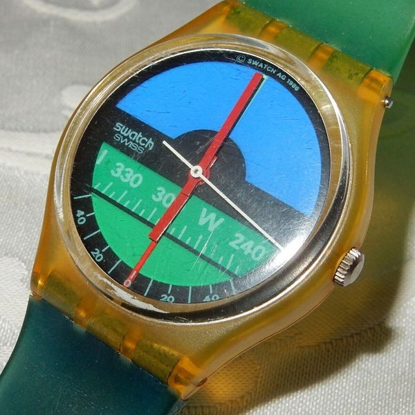 VINTAGE SWISS SWATCH WRIST WATCH - GK102 NAUTILUS COMPASS HEADING ...
