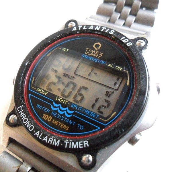 Hard to Find Men's Timex Atlantis 100 Chrono Alarm Timer 100M Quartz ...