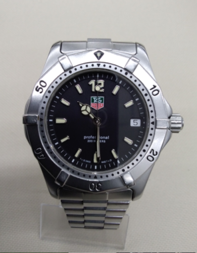 TAG HEUER Professional 200m WK1110 Date Black Dial Quartz Men's Watch Japan Work | WatchCharts ...