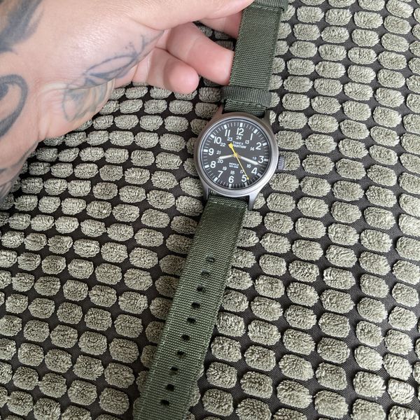 Timex T49961, Men's Expedition Scout Green Fabric Watch, Date, Indiglo ...