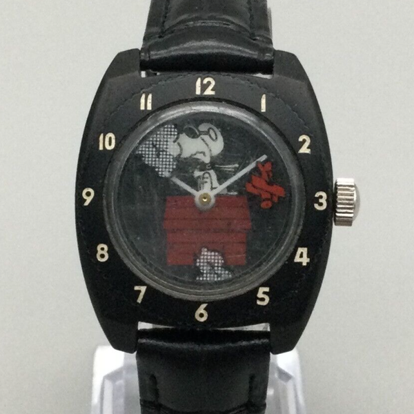 Vintage Timex Peanuts Snoopy Watch Unisex Black Red Baron 1965 Manual Wind | WatchCharts Marketplace