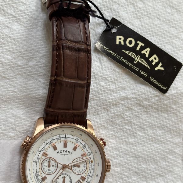 ROTARY Swiss Quartz Chronograph Date Slide Rule Watch - NEW ...
