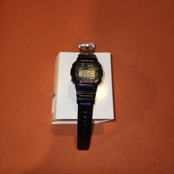 CASIO G-Shock GWX-5600-1JF Black G-Lide Tough Solar Radio Men's Watch ...
